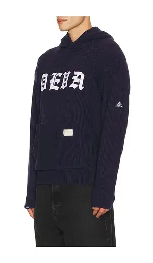 DEVA STATES Blackletter Knitted Hoodie