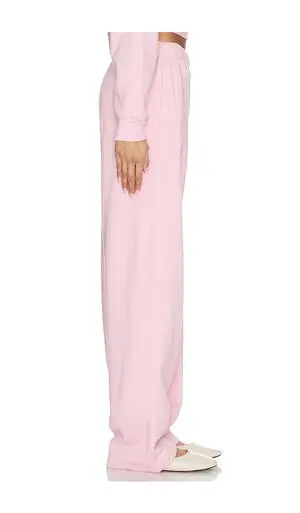 SKIMS Cotton Fleece Classic Straight Leg Pant In Pink - Halite