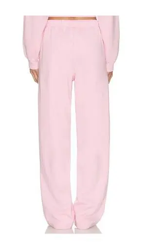 SKIMS Cotton Fleece Classic Straight Leg Pant In Pink - Halite