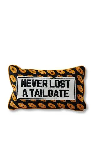 FURBISH Never Lost A Tailgate Needlepoint Pillow In Burnt Orange - N,a