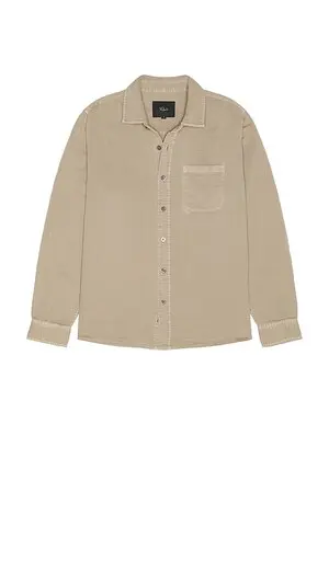 Rails Owens Long Sleeve Shirt In Taupe - Desert Path