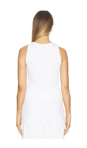 Casablanca Ribbed Tank Top - White