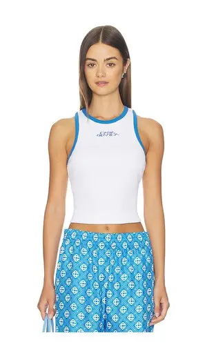 Casablanca Ribbed Tank Top - White
