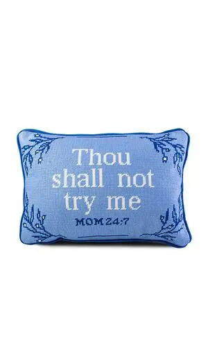 FURBISH Try Me Needlepoint Pillow In Baby Blue - N,a