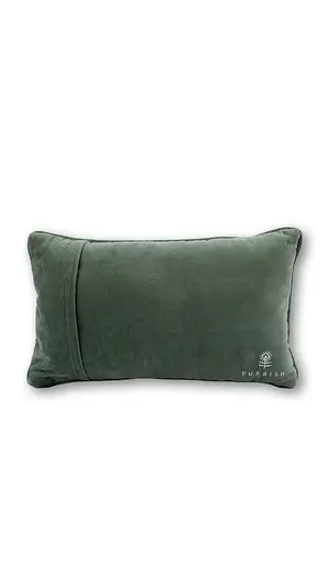 FURBISH Make It A Double Needlepoint Pillow In Green