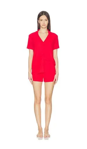 SKIMS Soft Lounge Short Sleep Set In Red - Cherry