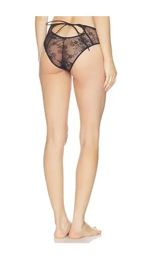 SKIMS Ultra Fine Lace Peek-a-boo Bikini - Onyx