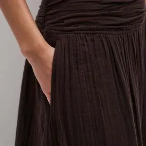ME+EM Relaxed Cotton Maxi Skirt - Ganache Brown