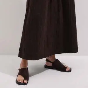 ME+EM Relaxed Cotton Maxi Skirt - Ganache Brown