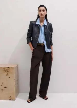 ME+EM Cheesecloth Trim Blouse - Chambray Blue