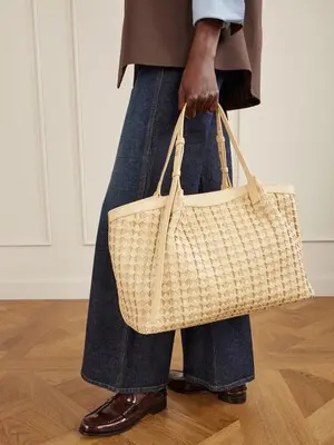SERAPIAN Secret Large Woven Leather Tote