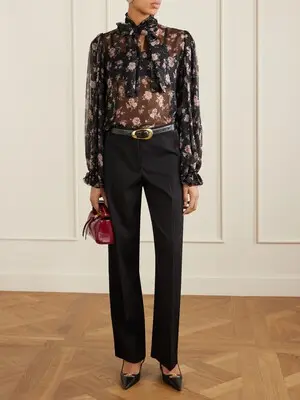 Dolce & Gabbana Pussy-bow Silk-chiffon Blouse