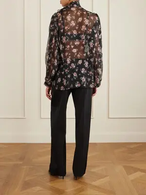 Dolce & Gabbana Pussy-bow Silk-chiffon Blouse