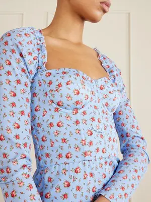 Dolce & Gabbana Floral-print Stretch-silk Mini Dress