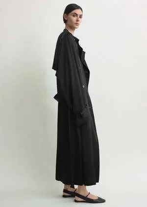 TOTEME Draped Satin Trench - Black