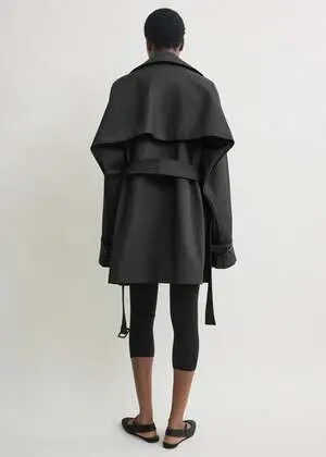 TOTEME Washed Cotton Trench - Black