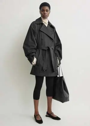 TOTEME Washed Cotton Trench - Washed Black