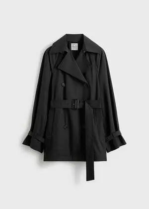 TOTEME Washed Cotton Trench - Washed Black
