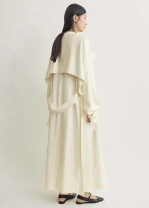 TOTEME Draped Satin Trench - Off-white