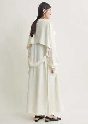 TOTEME Draped Satin Trench - White