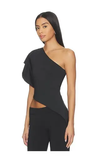 Superdown Marlene Asymmetrical One-shoulder Top - Black