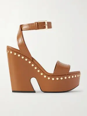 Givenchy Studded Leather Platform Sandals - Brown