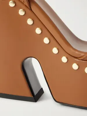 Givenchy Studded Leather Platform Sandals - Brown