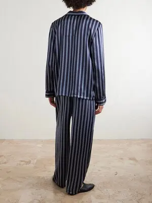 Derek Rose Brindisi Striped Silk-satin Pyjama Set