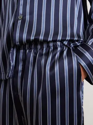 Derek Rose Brindisi Striped Silk-satin Pyjama Set