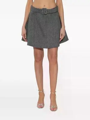 SELF-PORTRAIT Belted A-line Mini Skirt