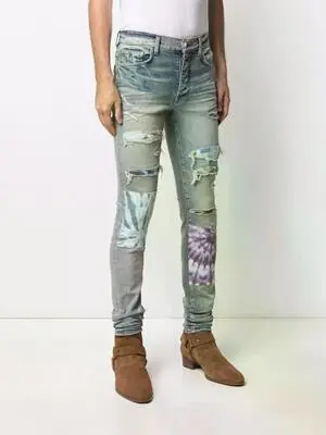 Amiri Bandana-underlay Distressed Slim-fit Jeans