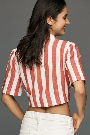 Maeve Striped Cropped Blazer