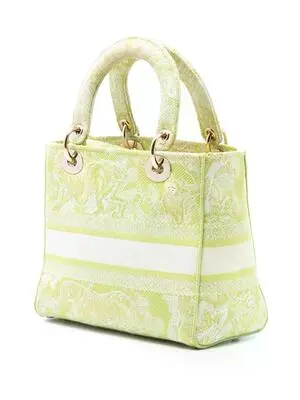 Dior 2021 Medium Embroidered Lady D-lite Satchel - Green