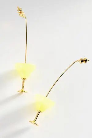 Anthropologie Cocktail Icon Threader Earrings - Martini