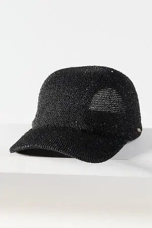 CHEVEUX CORP. Sparkle Knit Baseball Cap - Black