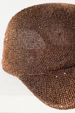 CHEVEUX CORP. Sparkle Knit Baseball Cap - Brown