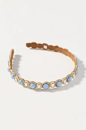 Deepa Gurnani Valverde Beaded Headband - Baby Blue