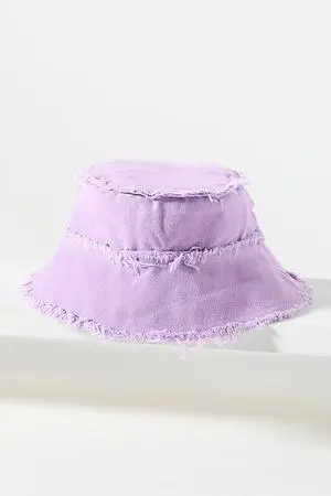 Jocelyn Cotton Frayed Bucket Hat - Orchid
