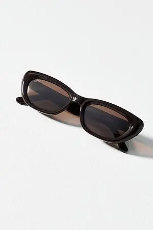 WMP EYEWEAR Quinn Slim Rectangle Sunglasses - Brown