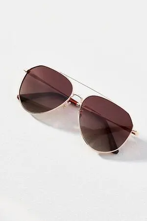 WMP EYEWEAR Ramsey Metal Aviator Sunglasses - Brown