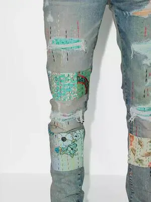 Amiri Quilted Patch-detail Slim-fit Jeans