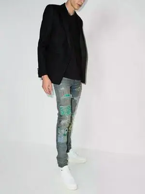 Amiri Quilted Patch-detail Slim-fit Jeans