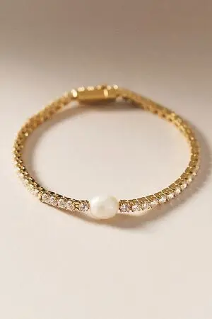Nadri Blair Pearl Tennis Bracelet - Gold
