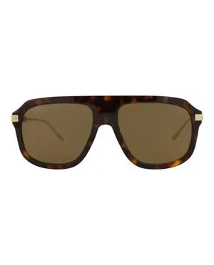Gucci Acetate Aviator Frame Sunglasses - Havana Gold Brown (gg1309s/30013896/006)