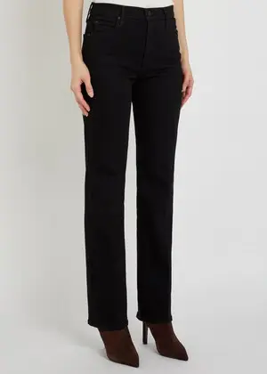 MOTHER The Kick It Straight-leg Jeans - Black