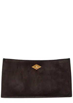METIER Ease Suede Clutch - Chocolate