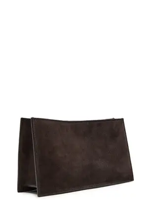 METIER Ease Suede Clutch - Chocolate