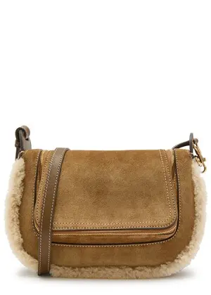 ANYA HINDMARCH Vere Small Shearling-trimmed Cross-body Bag