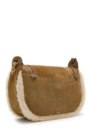 ANYA HINDMARCH Vere Small Shearling-trimmed Cross-body Bag