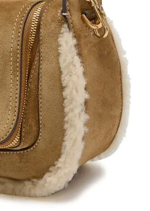 ANYA HINDMARCH Vere Small Shearling-trimmed Cross-body Bag